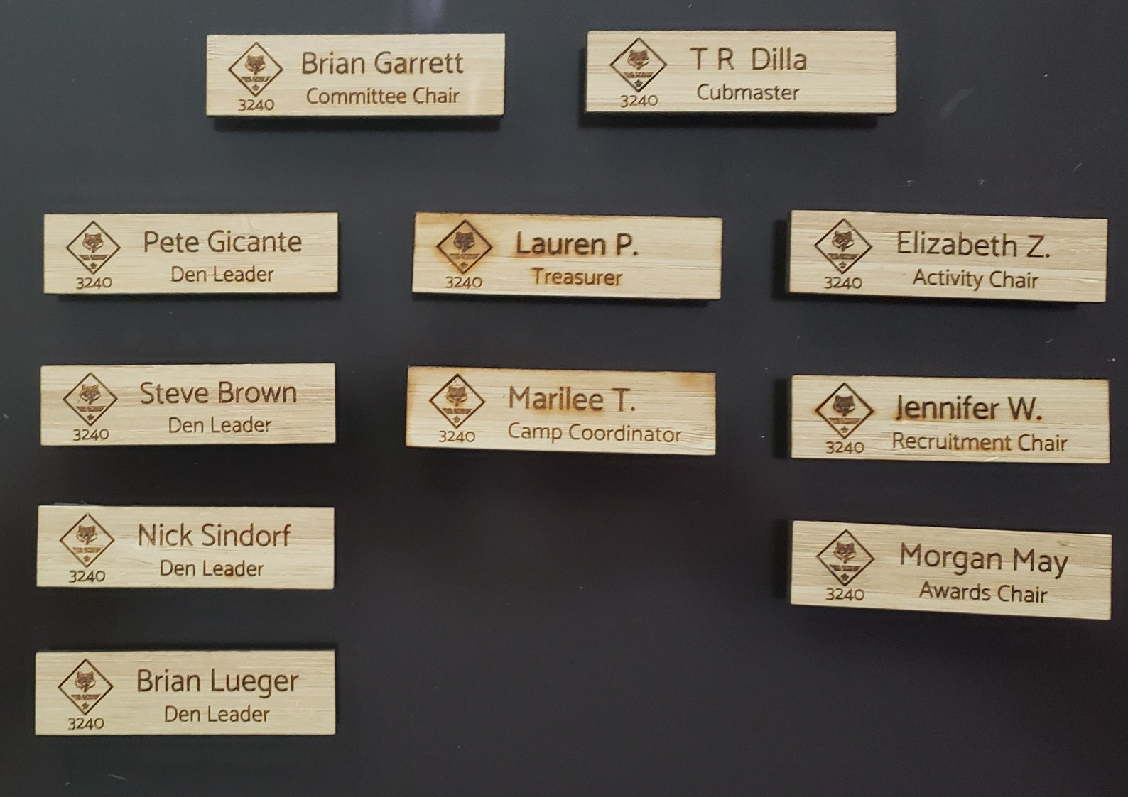 Bamboo Name Tags Personalized Magnetic for Scouts Leaders - Etsy