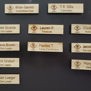 Bamboo Name Tags Personalized Magnetic for Scouts Leaders - Etsy