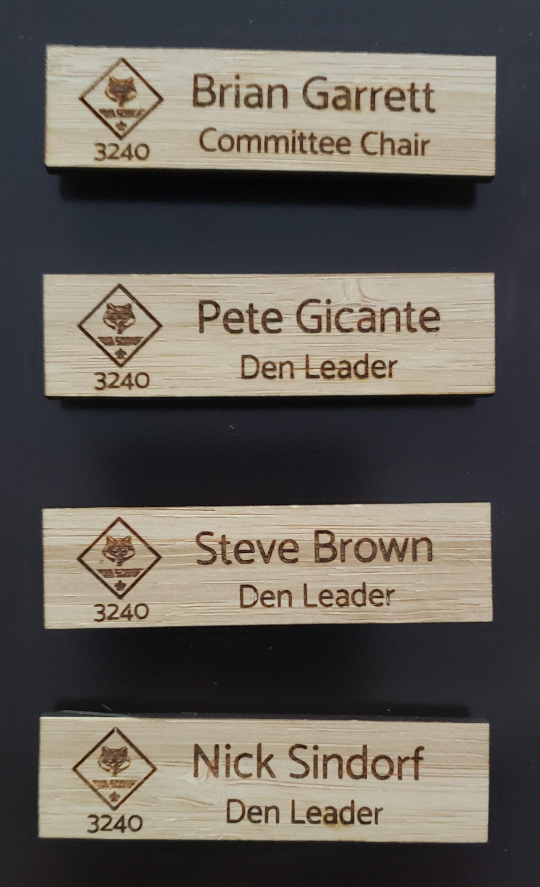 Bamboo Name Tags - Personalized Magnetic for Units, Companies and Other ...