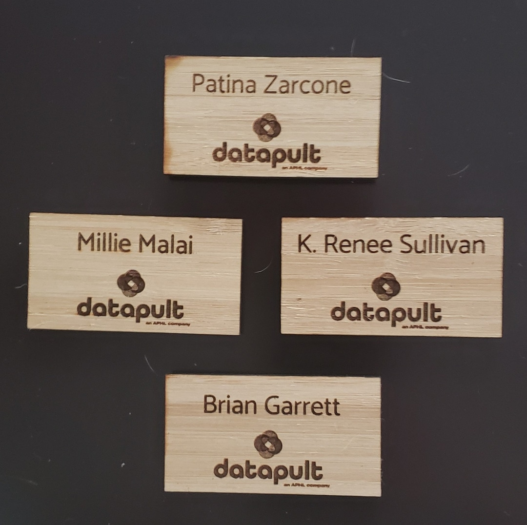 Bamboo Name Tags - Personalized Magnetic for Units, Companies and Other ...