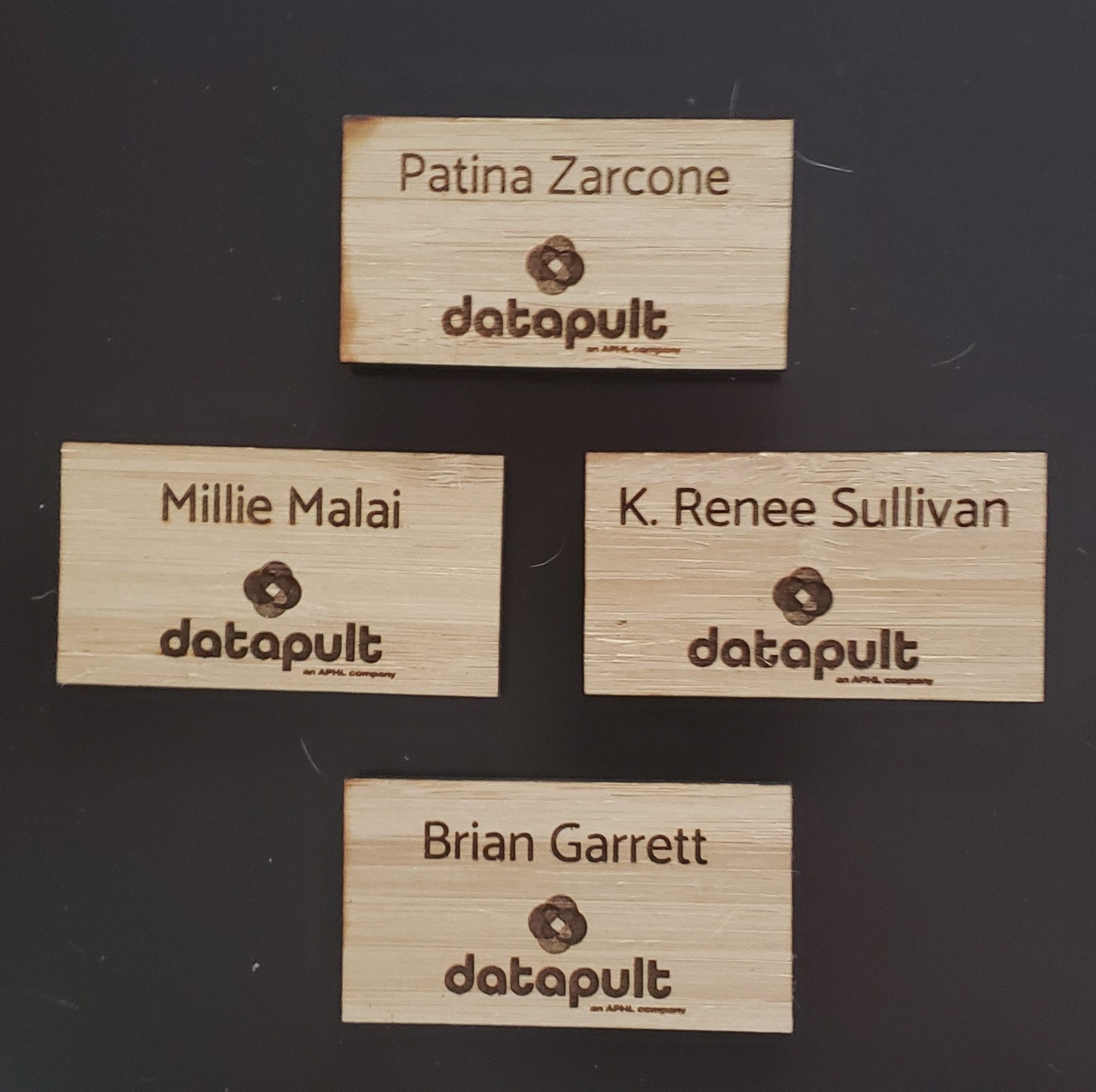 Bamboo Name Tags - Personalized Magnetic for Units, Companies and Other ...