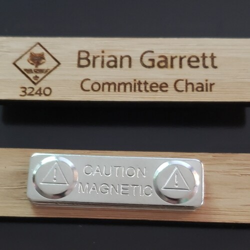 Bamboo Name Tags Personalized Magnetic for Scouts Leaders - Etsy