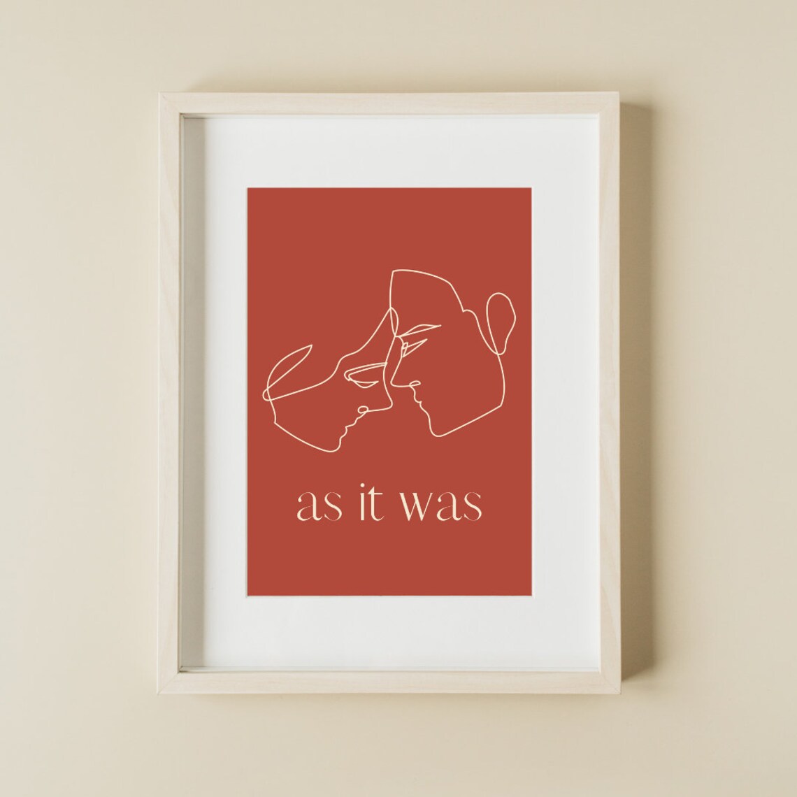 As It Was Print INSTANT DOWNLOAD Minimalist Red Wall Art - Etsy