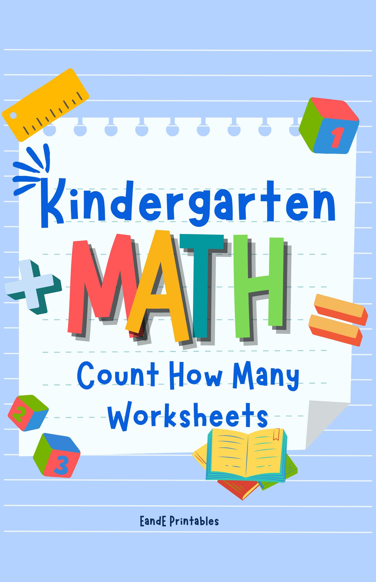 5 Kindergarten Math Worksheets Preschool-1st Gr. Math Instant Download ...