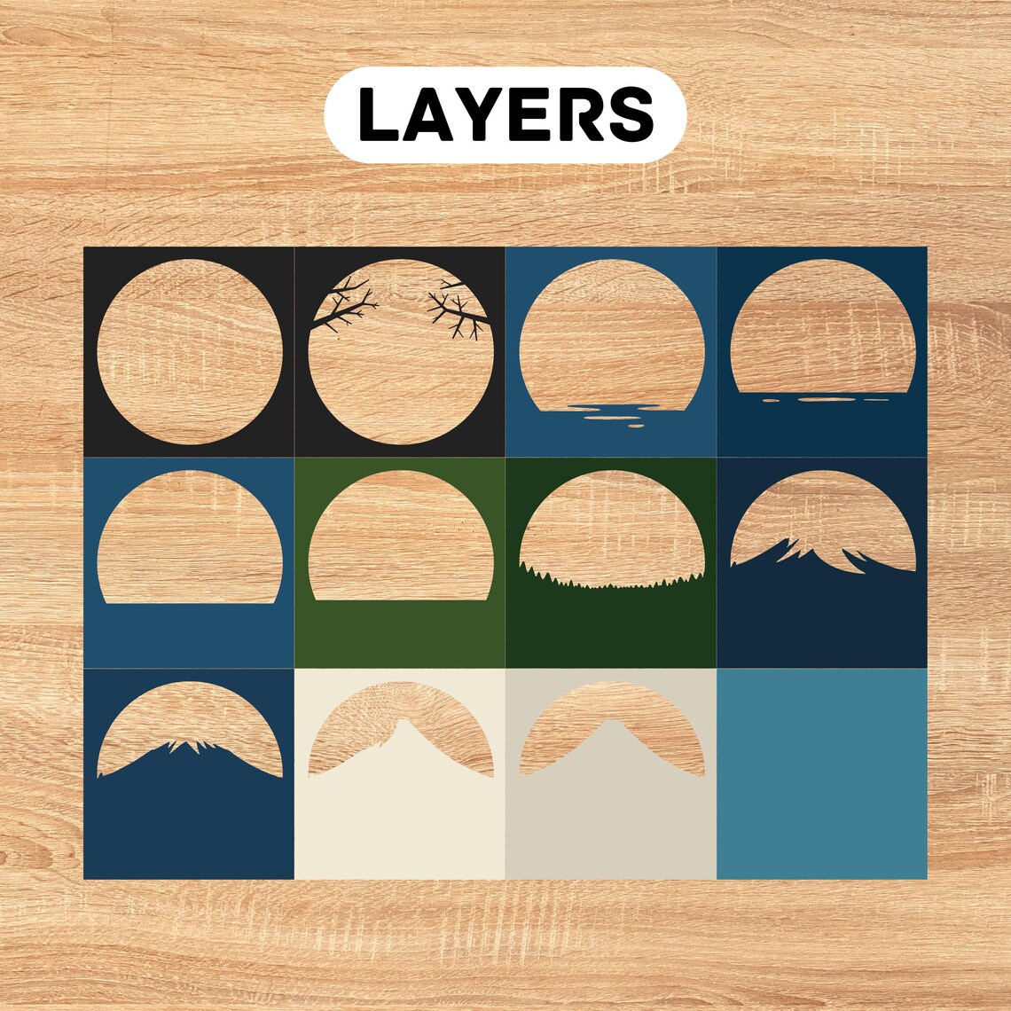 3D Layered Paper Cut SVG, Mt. Fuji View From Lake Tanuki Shadow Box SVG ...