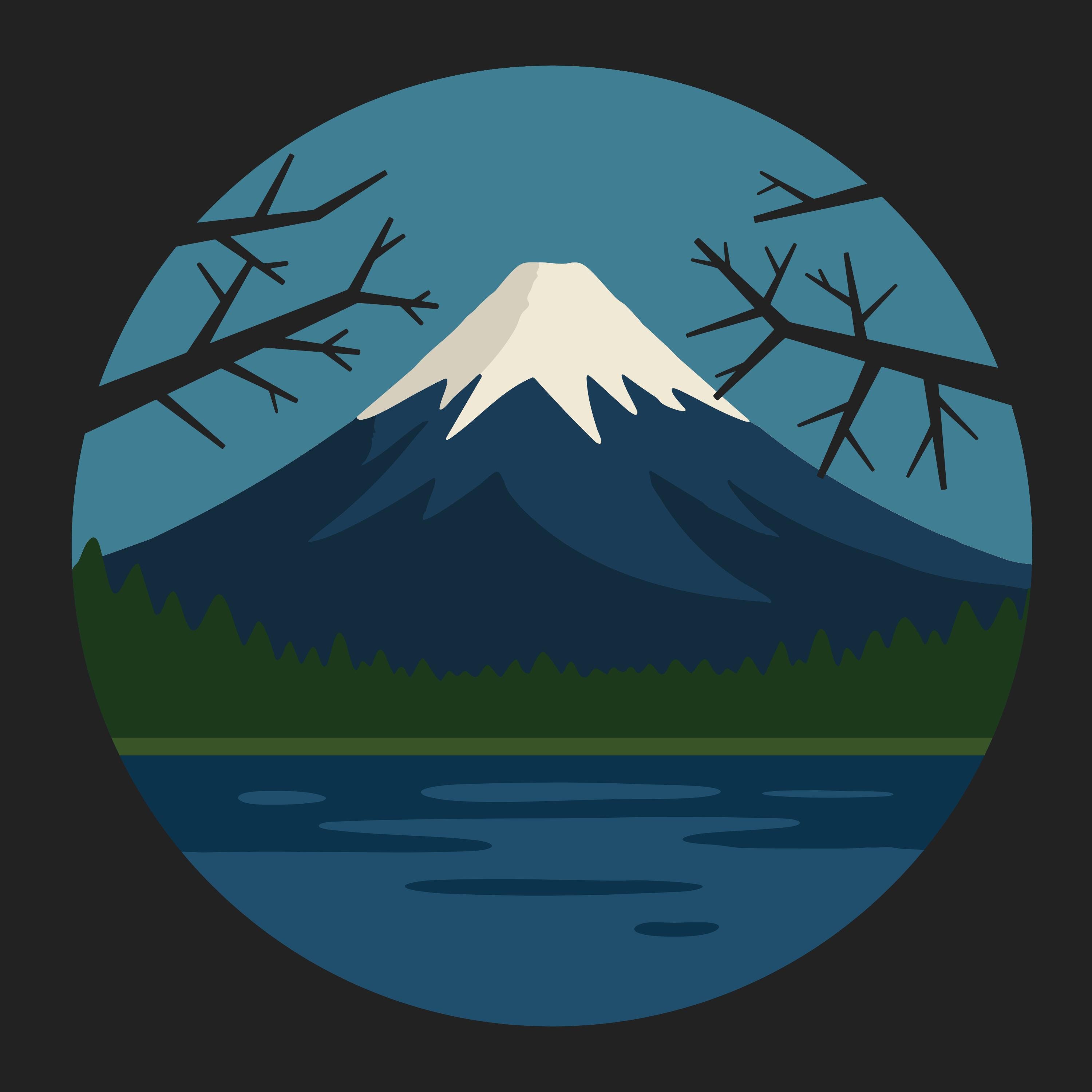 3D Layered Paper Cut SVG, Mt. Fuji View From Lake Tanuki Shadow Box SVG ...