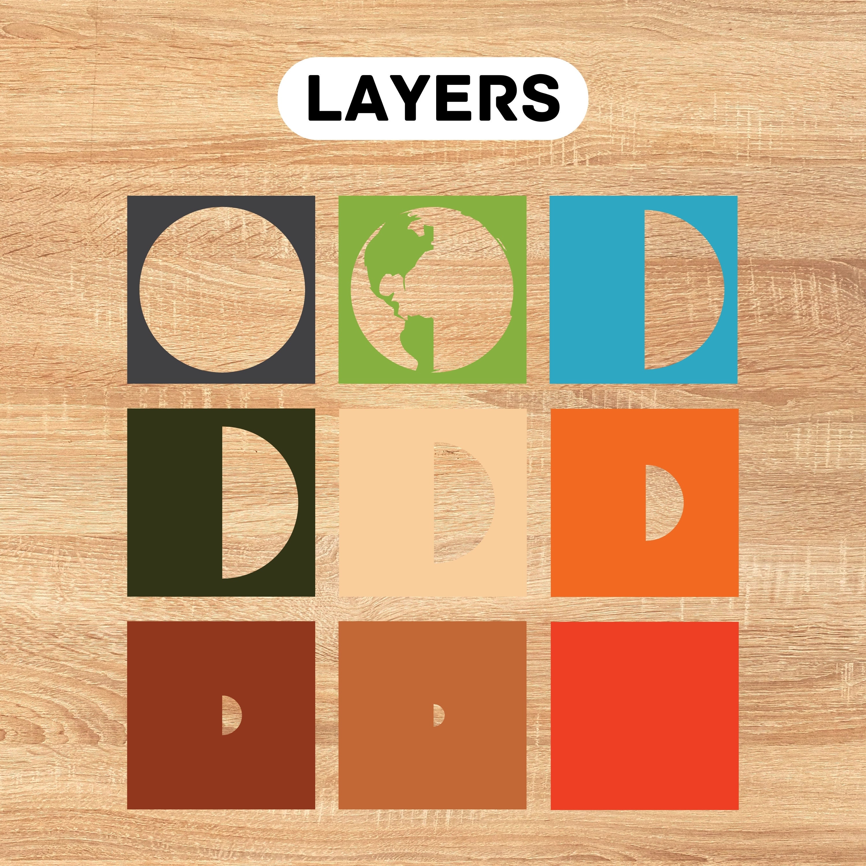 3D Layered Paper Cut SVG, Earth’s Interior Shadow Box SVG Template ...