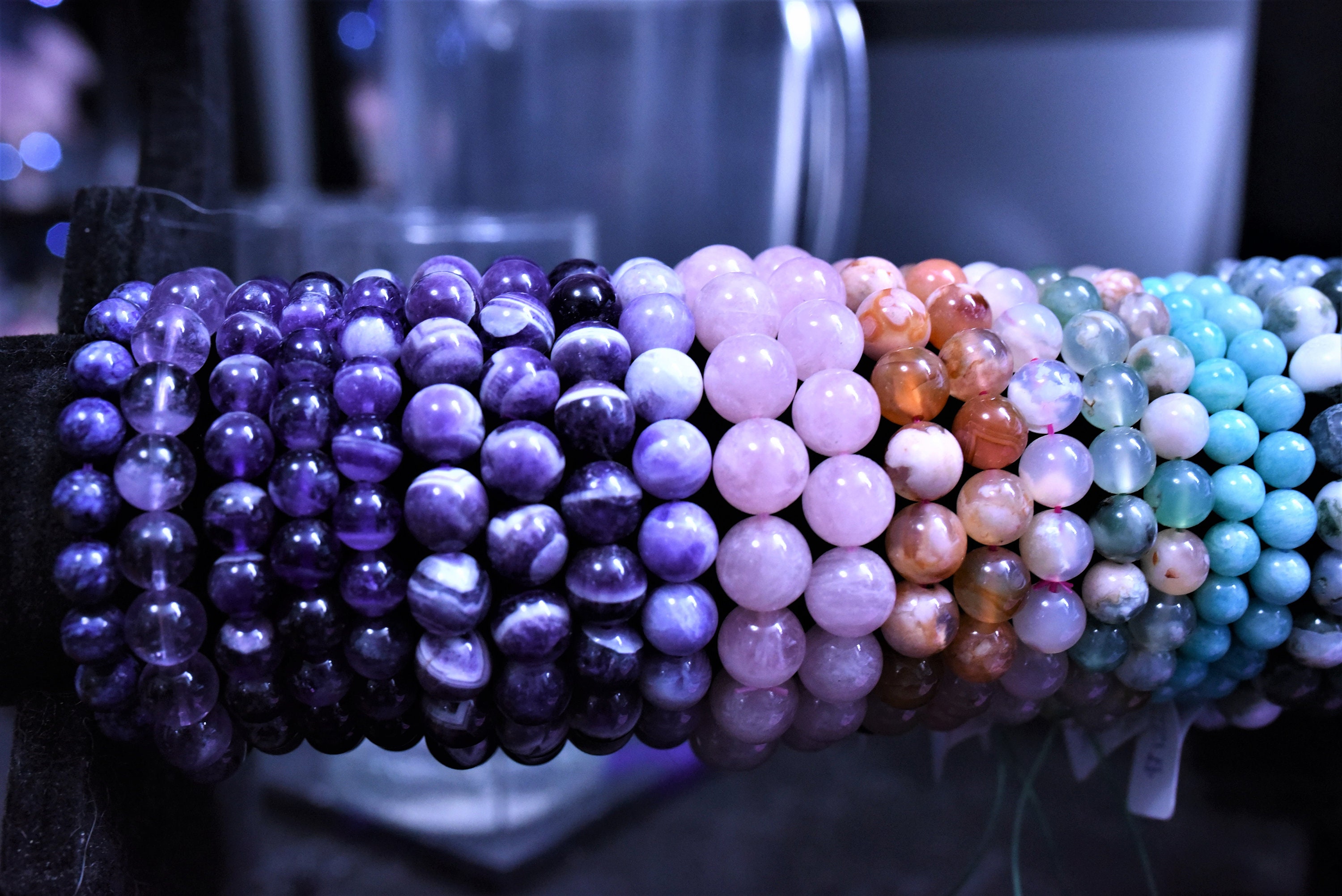 Crystal Bead Bracelets | Energy | Chakras | Pretty | Natural | 8 - 10mm ...