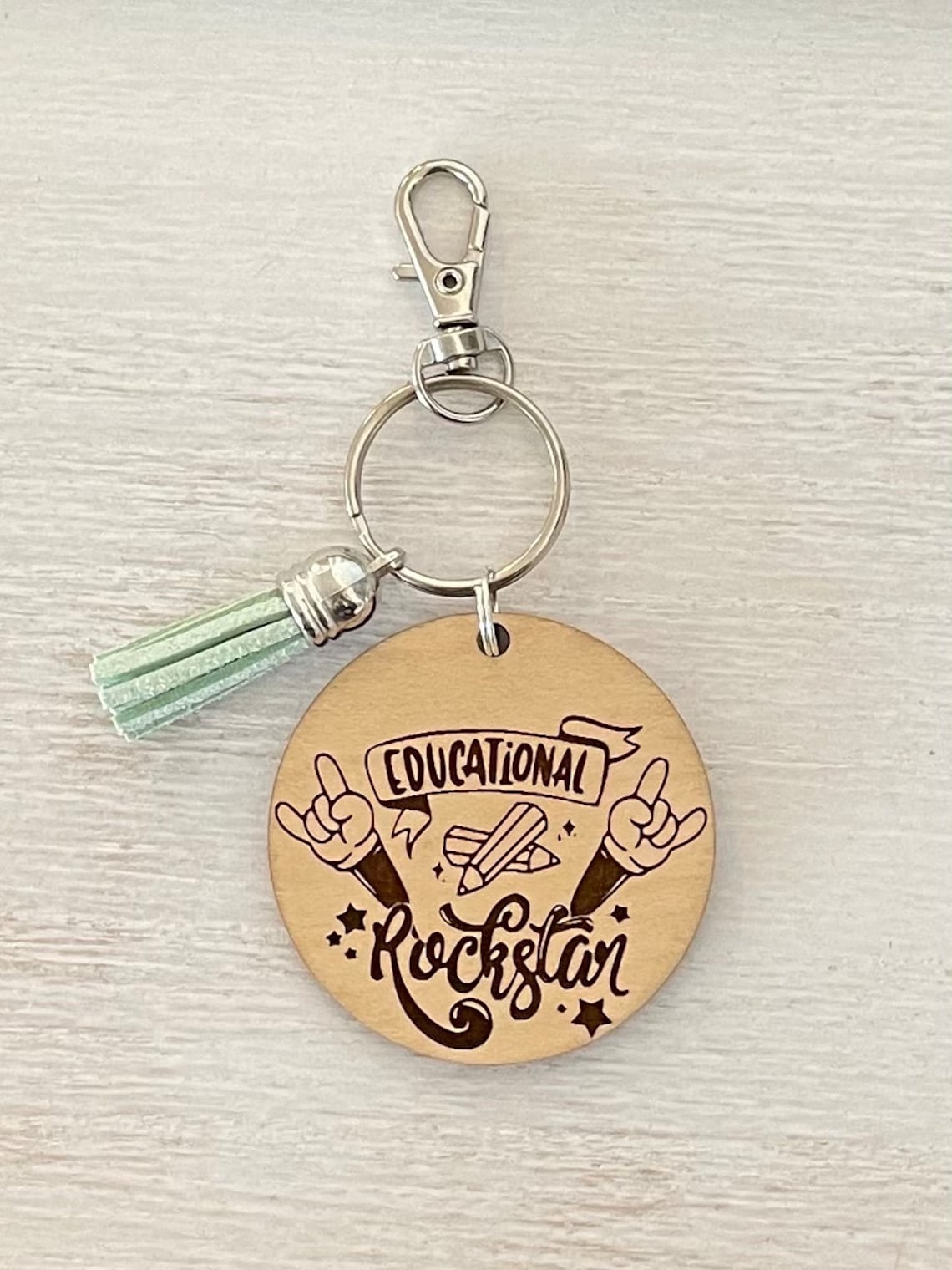 Teacher Keychains Laser Cut Wood Keychains Teacher Gifts Teacher Tribe ...