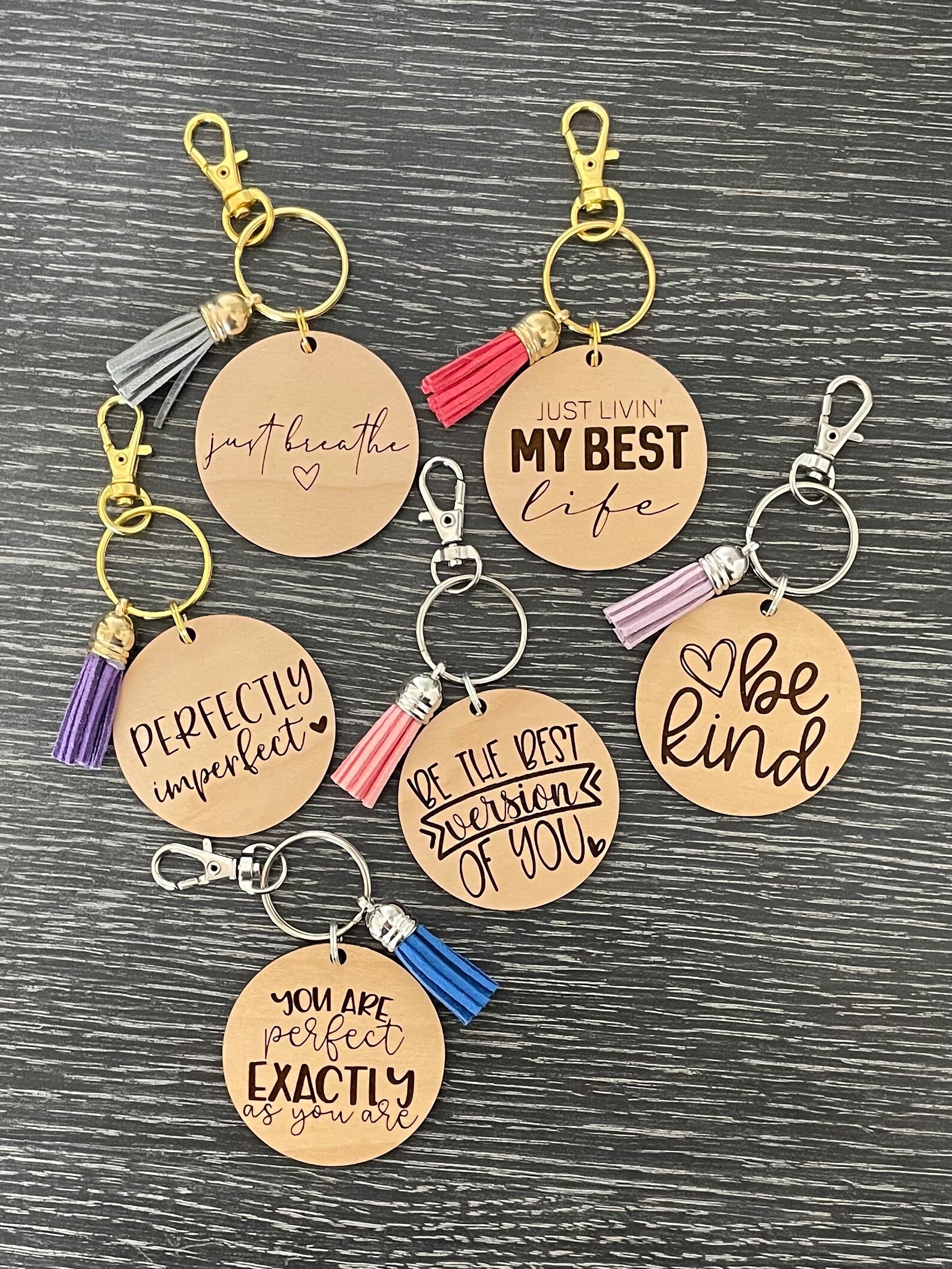 Inspirational Keychains Laser Cut Wood Keychains Be Kind Best Life ...