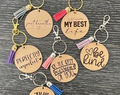 Inspirational Keychains Laser Cut Wood Keychains Be Kind - Etsy