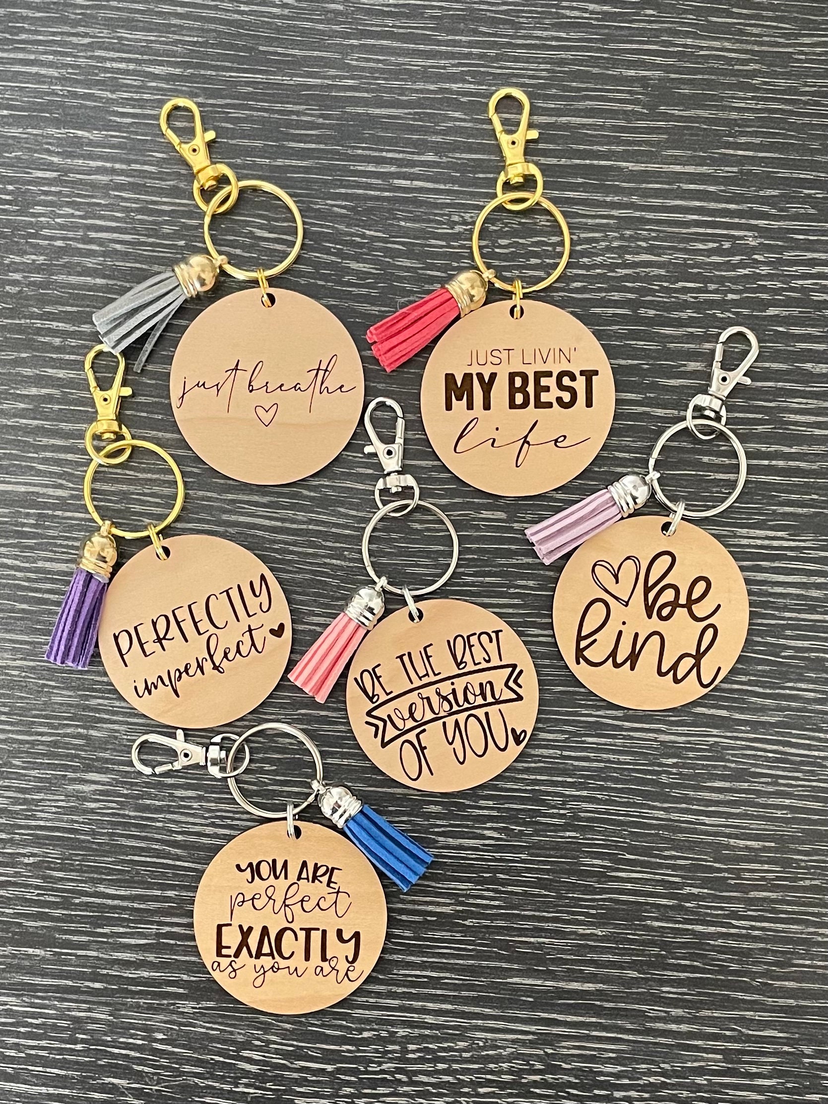 Inspirational Keychains Laser Cut Wood Keychains Be Kind Best Life ...