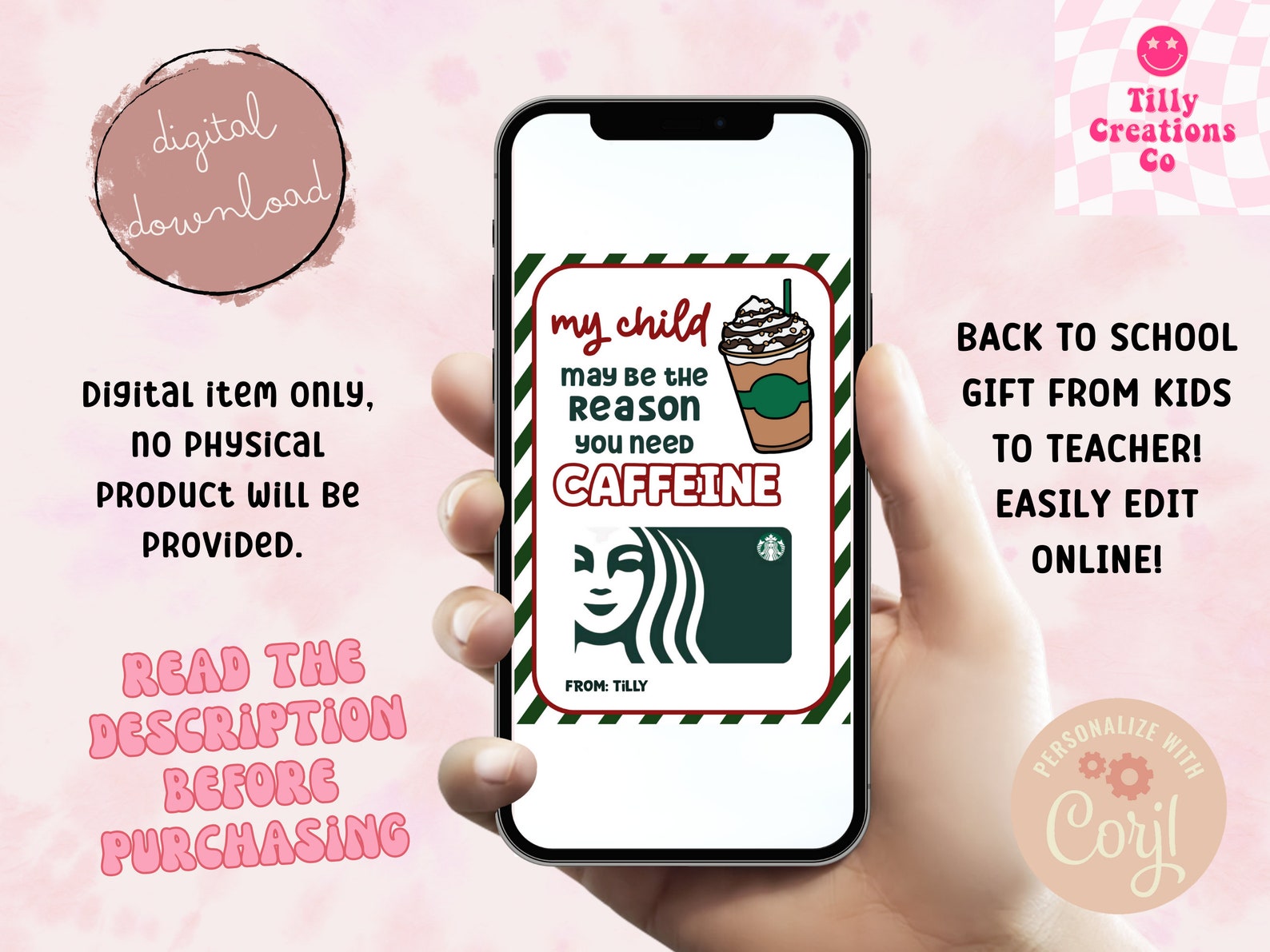 Custom Back to School Teacher Gift From Student • Digital Download ...