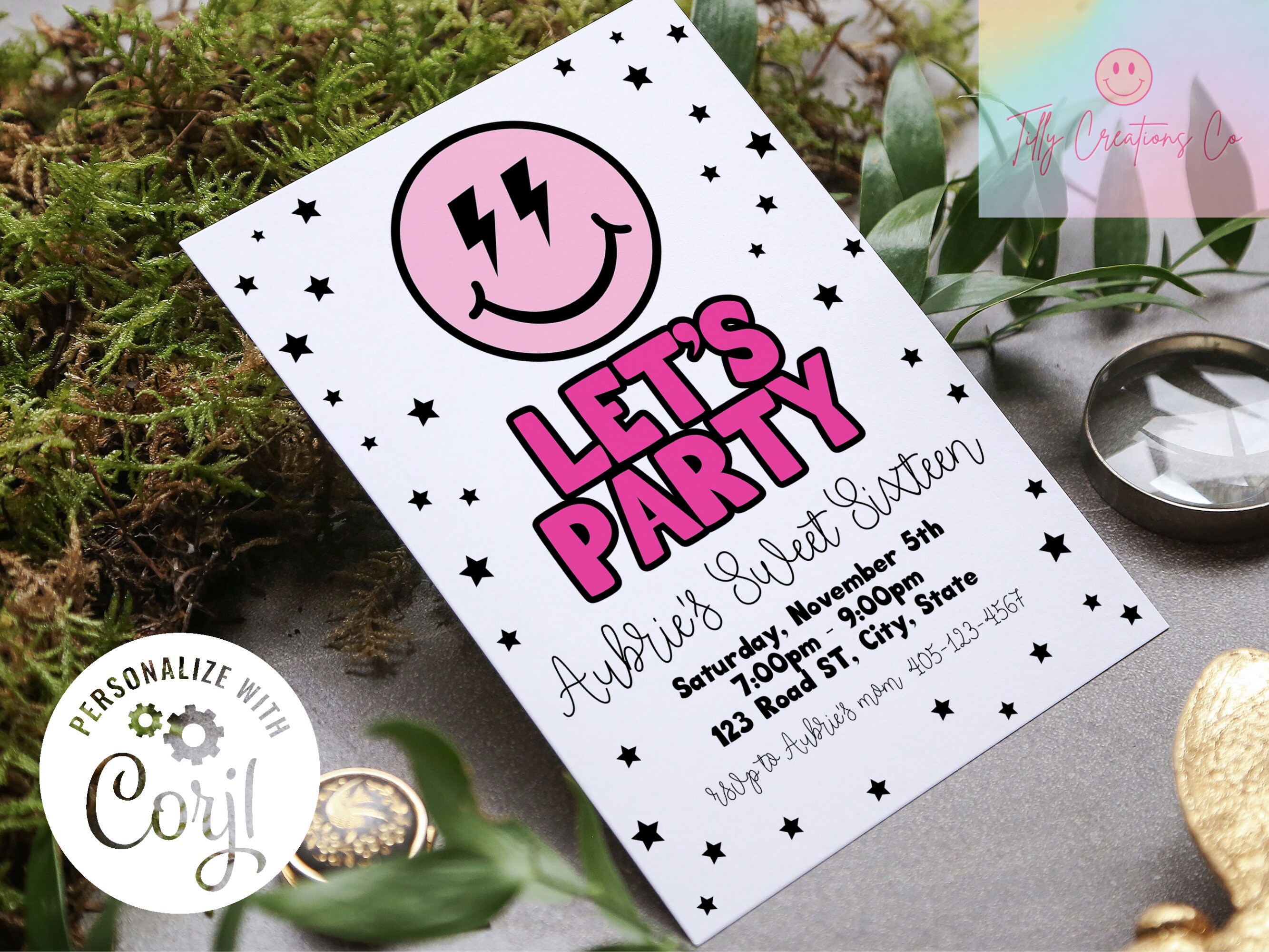 Custom Preppy Any Age Birthday Party Invite Sweet Sixteen - Etsy