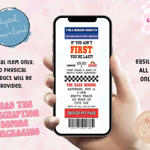 Nascar 1st Birthday Ticket Invite: Race Car Theme (digital Download) - Etsy
