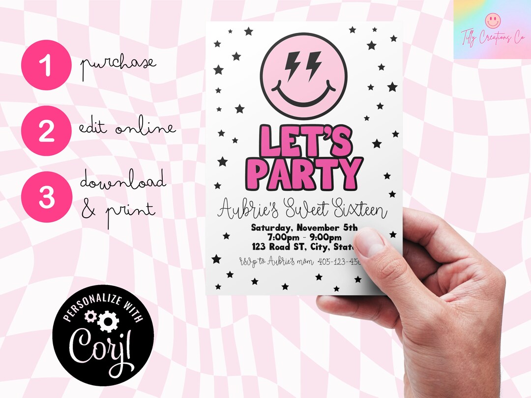 Pre printed birthday invitations store