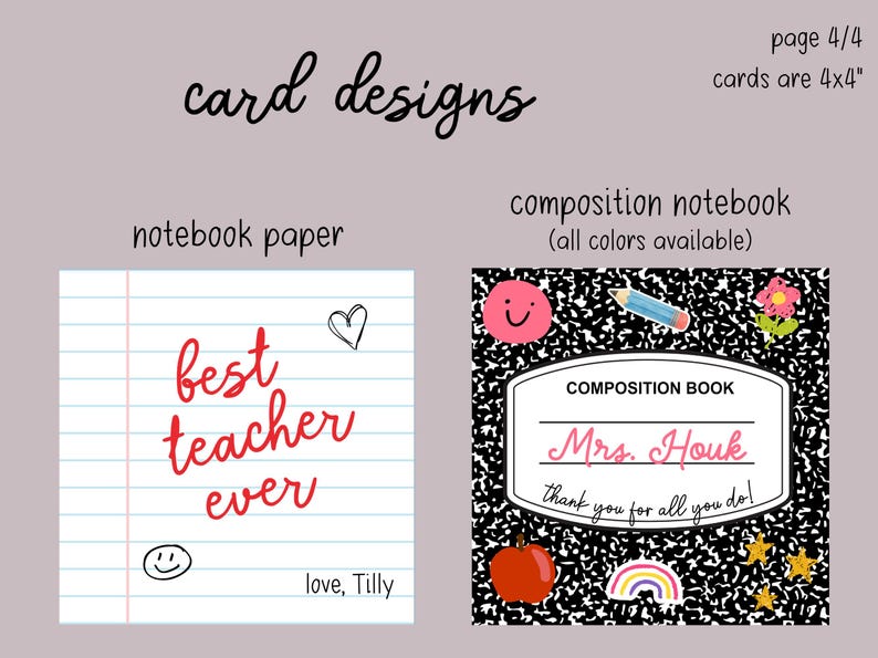 Personalized Teacher Appreciation Gift Tag Set • Includes Two Tags ...