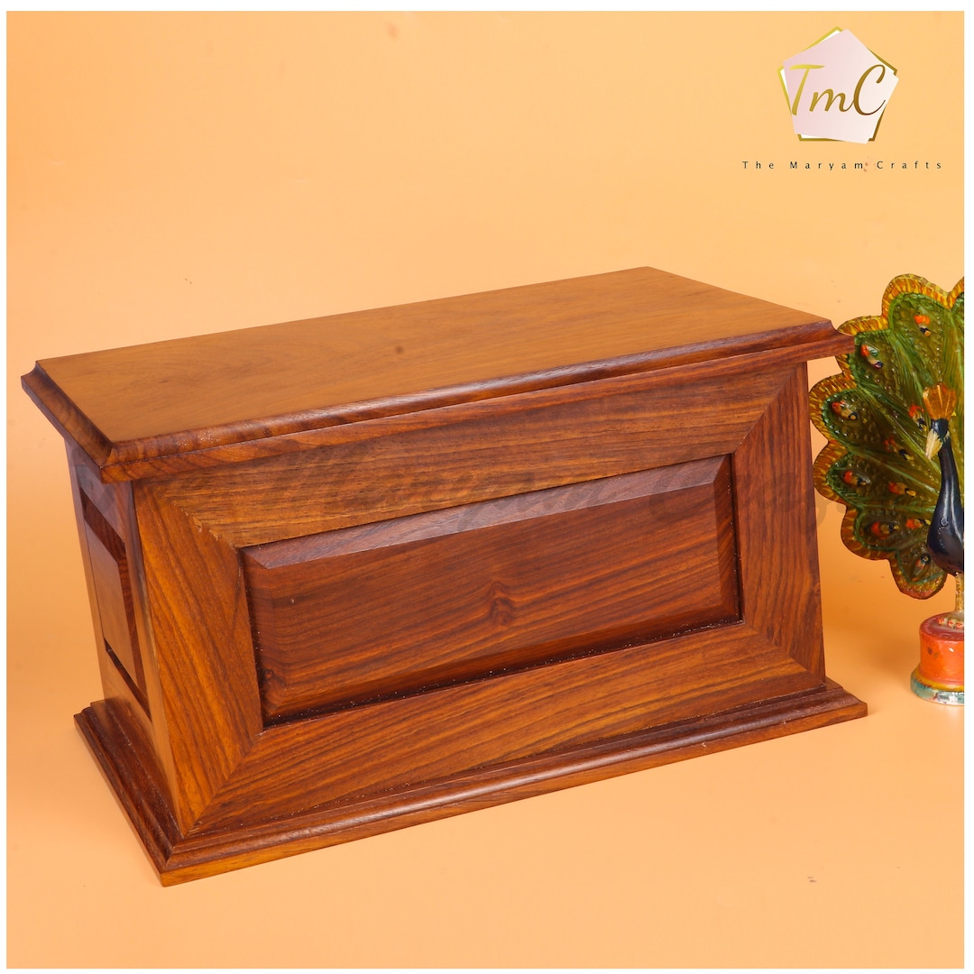 Extra Large ROSEWOOD Wooden Urn Box for Adult Human Ashes Cremations ...