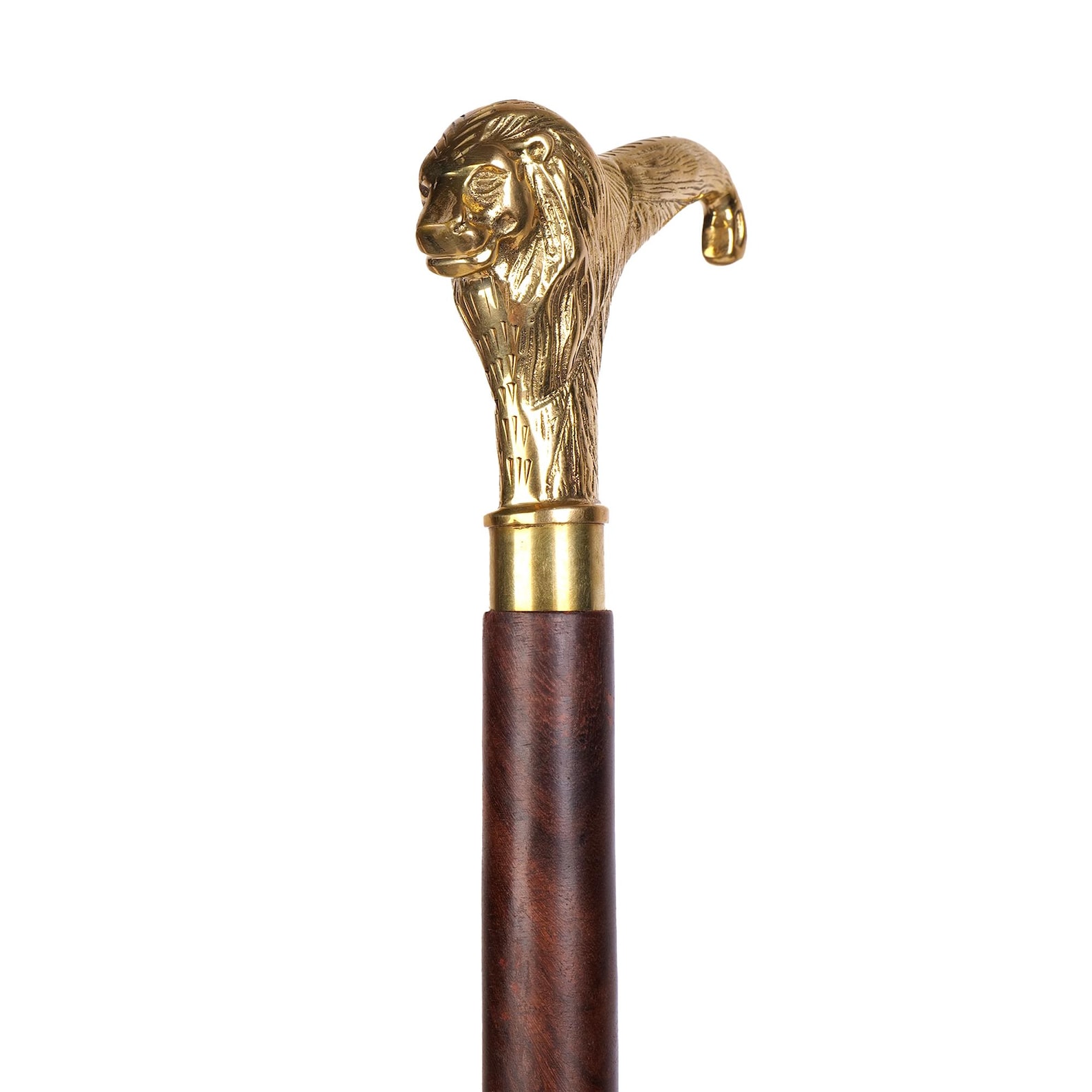 PERSONALIZED Walking Cane - Lion Brass Handle - Lightweight 36-inch ...