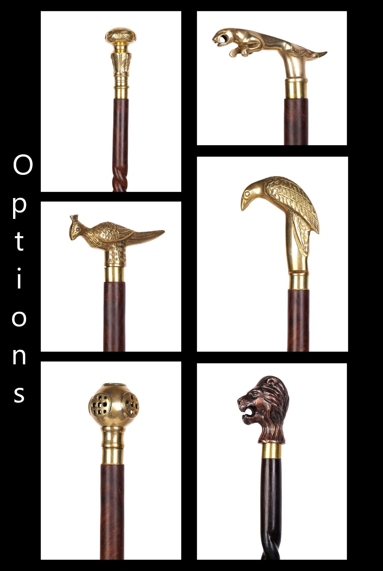 PERSONALIZED Walking Cane - Brass Handle - Lightweight 36-inch Stick ...