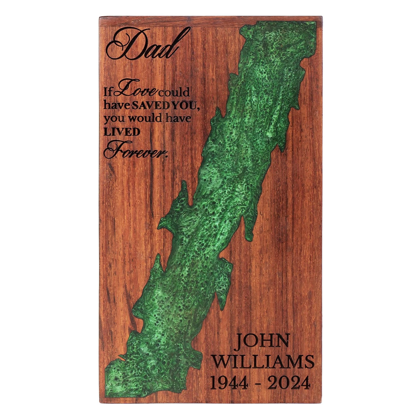 PERSONALIZED Adult Cremation Urn for Human Ashes Epoxy Green River ...