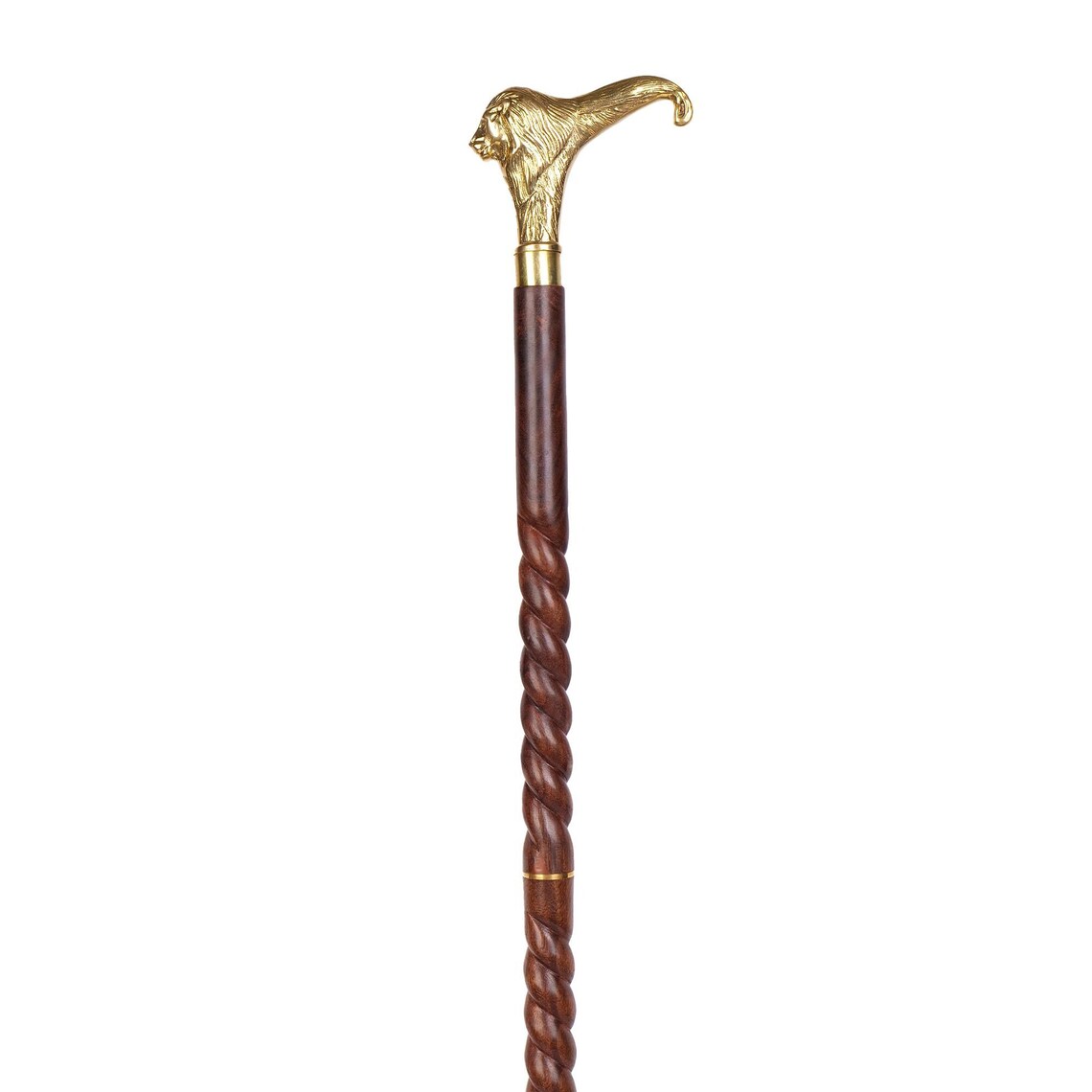 PERSONALIZED Walking Cane - Lion Brass Handle - Lightweight 36-inch ...