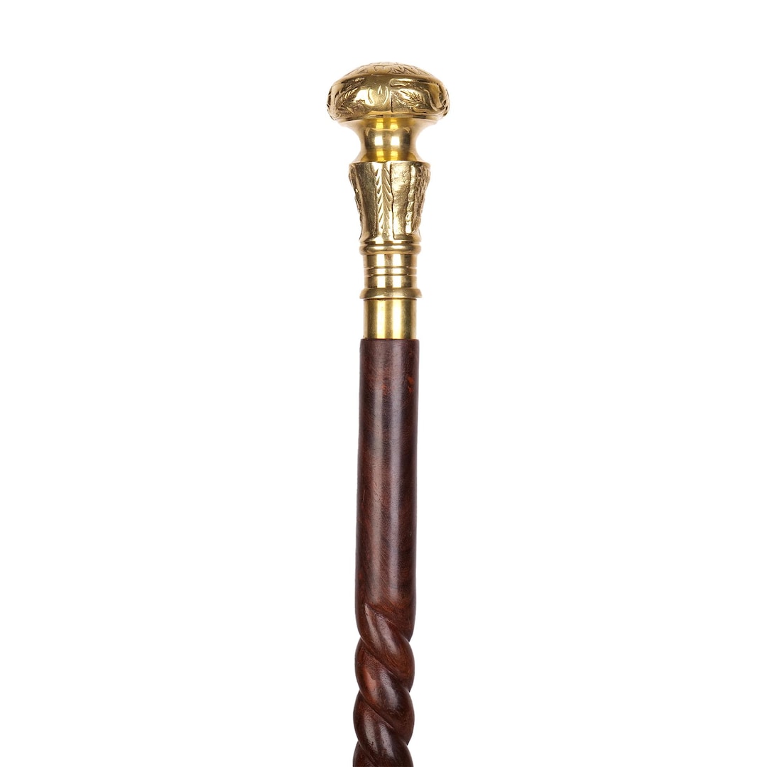 PERSONALIZED Walking Cane - Brass Handle - Lightweight 36-inch Stick ...