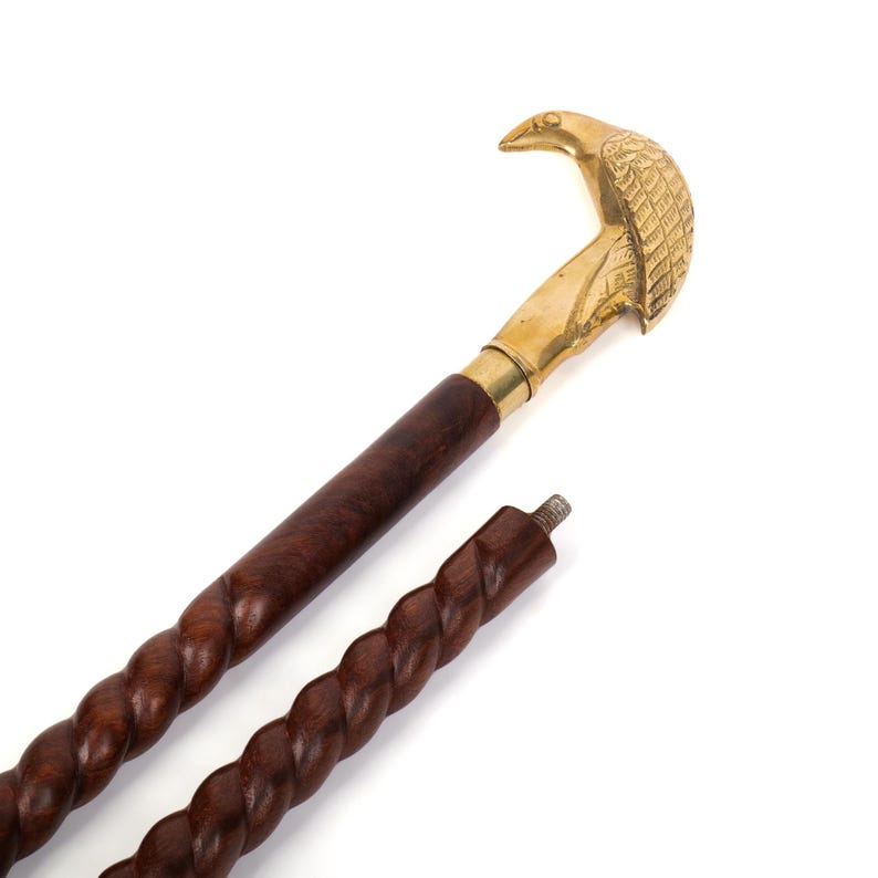 PERSONALIZED Walking Cane - Raven Brass Handle - Lightweight 36-inch ...
