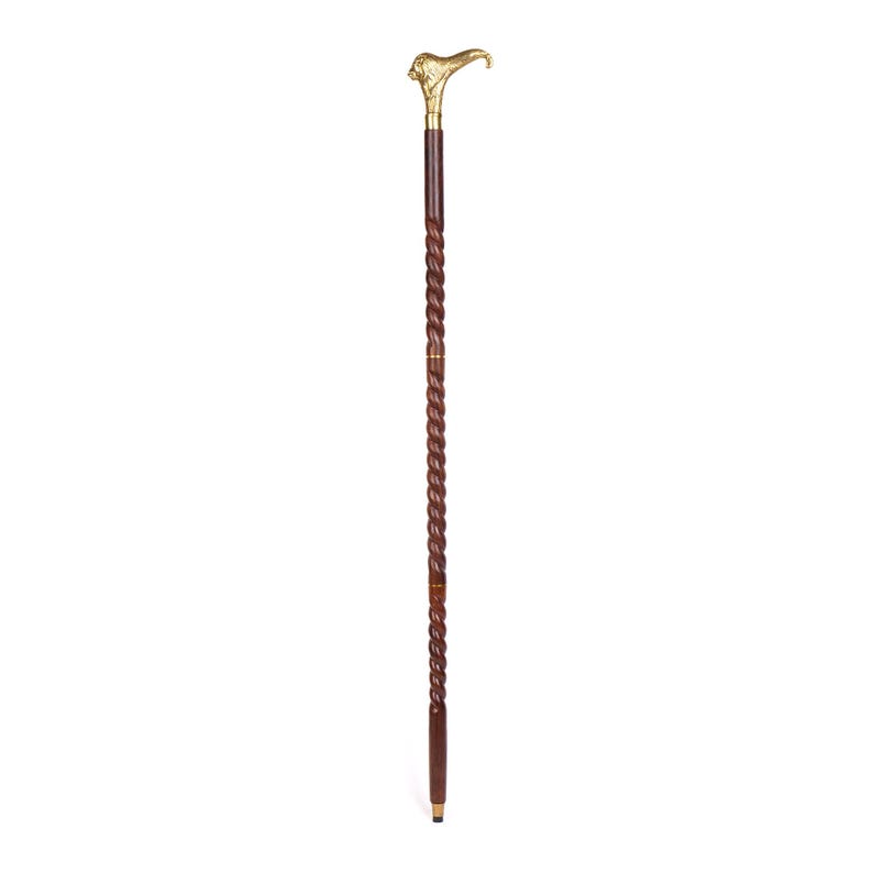 PERSONALIZED Walking Cane - Lion Brass Handle - Lightweight 36-inch ...