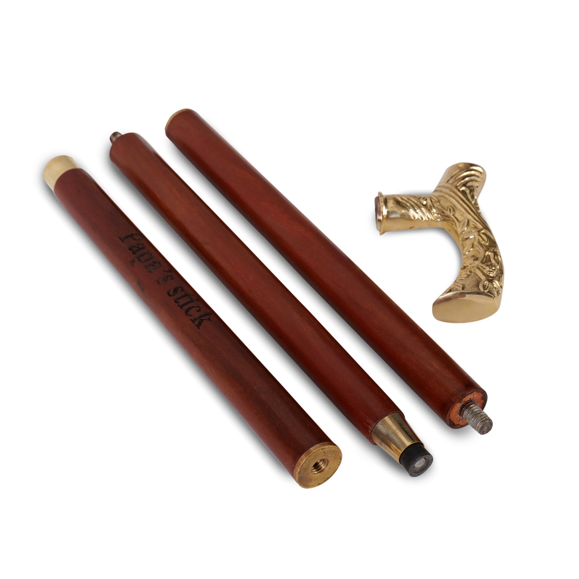 PERSONALIZED Walking Cane - Brass Handle - Lightweight 36-inch Stick ...