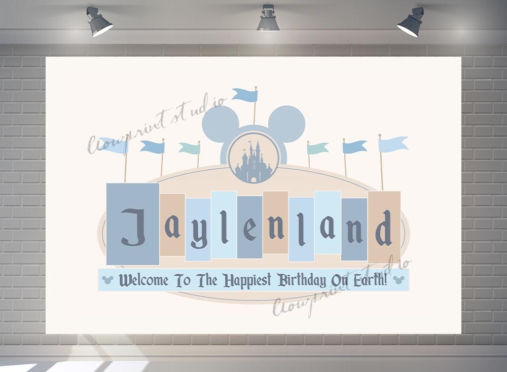 Custom Disneyland Birthday Backdrop, Personalized Party Banner - Etsy