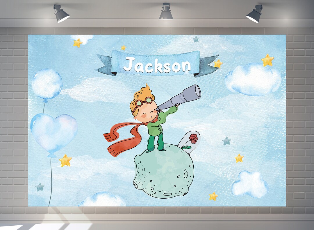 Custom Little Prince Party Theme Backdrop Happy Birthday Boy Party ...
