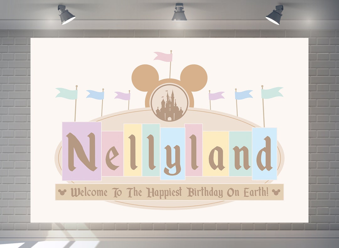Custom Baby Shower Backdrop Disneyland Backdrop Happy Birthday Party ...