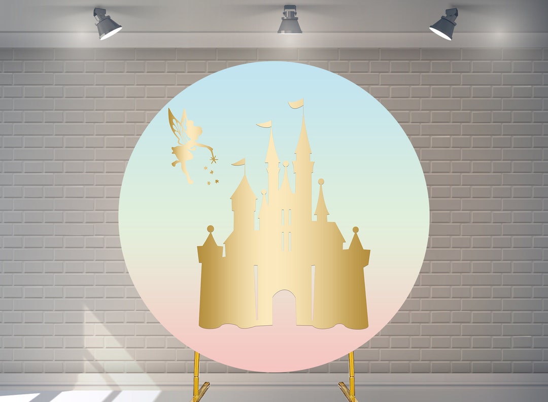 Custom Princess Castle Round Backdrop With Elastic Birthday Backdrop ...