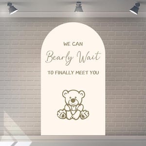 Custom Double-sided Arch Cover We Can Bearly Wait to Meet You Backdrop ...