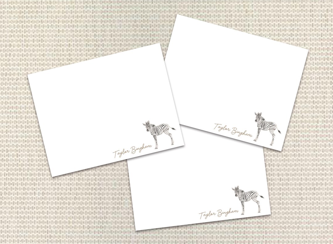 Watercolor Zebra Stationery Personalized Stationery Custom Note Cards ...