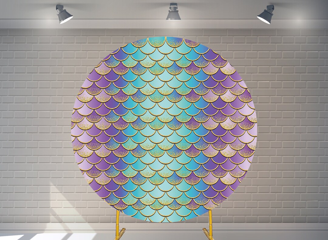 Custom Mermaid Round Backdrop With Elastic Birthday Backdrop ...