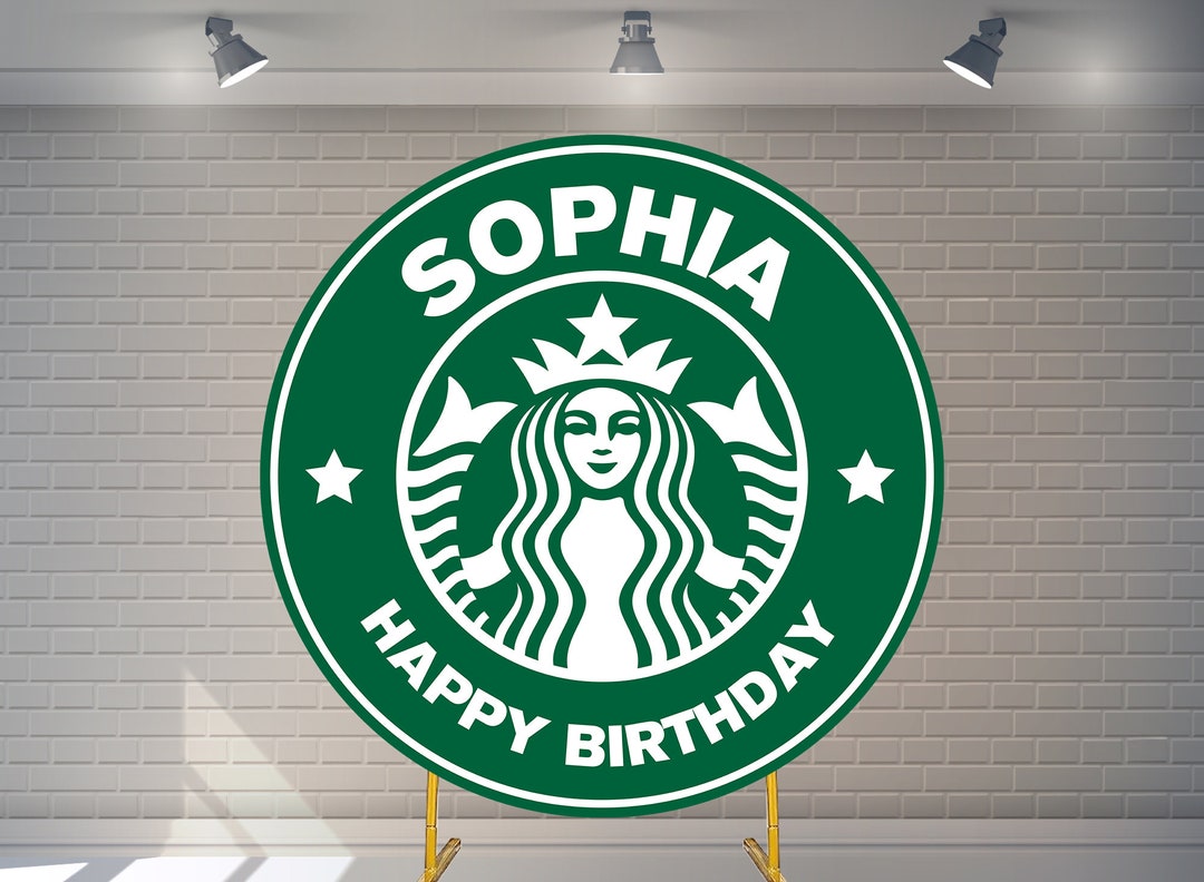 Custom Starbucks Round Backdrop With Elastic Birthday Backdrop Baby ...