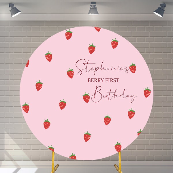 Round Strawberry Backdrop - Etsy
