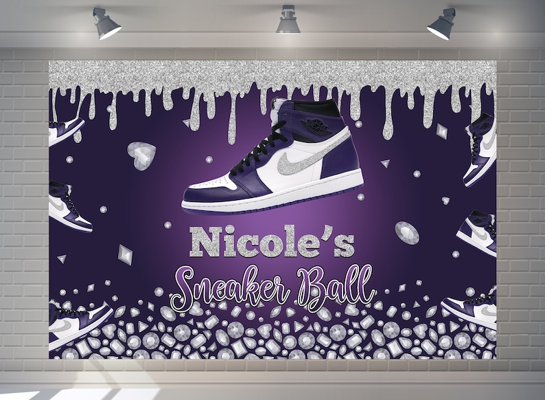 Custom Sneaker Ball Birthday Backdrop, Party Banner - Etsy