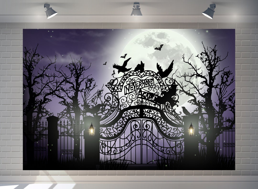 Custom Nevermore Gate Entrance Backdrop Wednesday Addams Party - Etsy