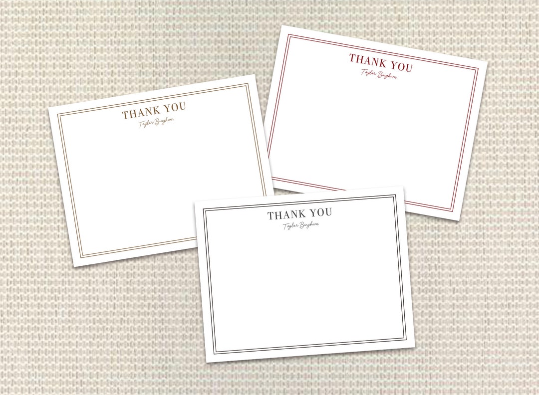 Personalized Thank You Notecards With Envelopes, Custom Stationery - Etsy