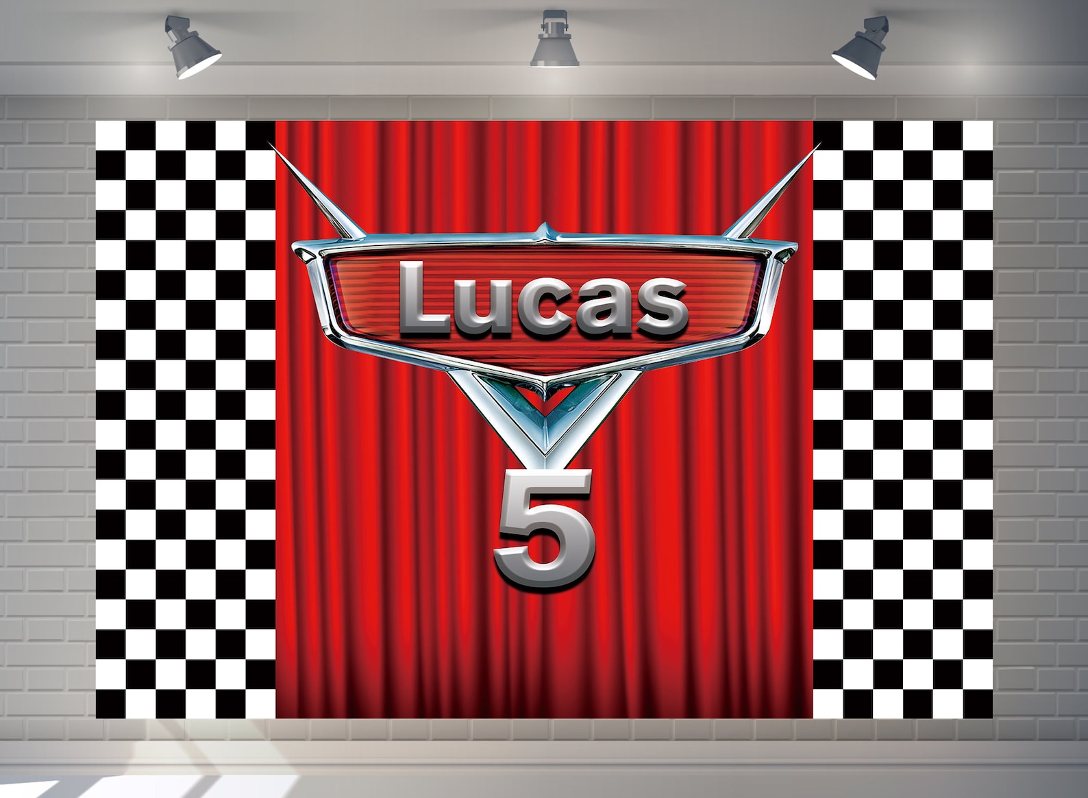 Custom Cars Birthday Backdrop | Racing Banner, Party Decor - Etsy