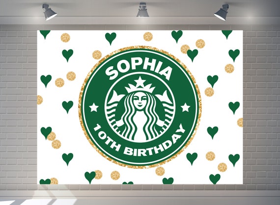 Custom Baby Shower Backdrop Starbucks Backdrop Happy Birthday - Etsy UK