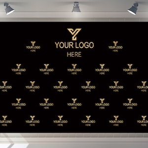 Personalized Step and Repeat Logo Wall Photography Backdrop Custom ...
