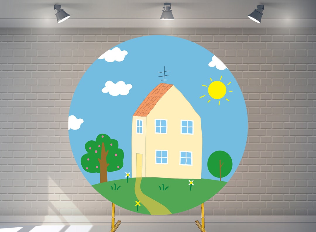 Custom Pig House Round Backdrop With Elastic Birthday Backdrop Baby ...
