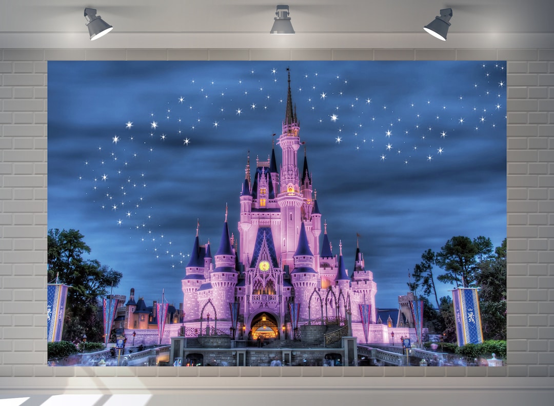 Custom Baby Shower Backdrop Disney Castle Backdrop Happy Birthday Party ...