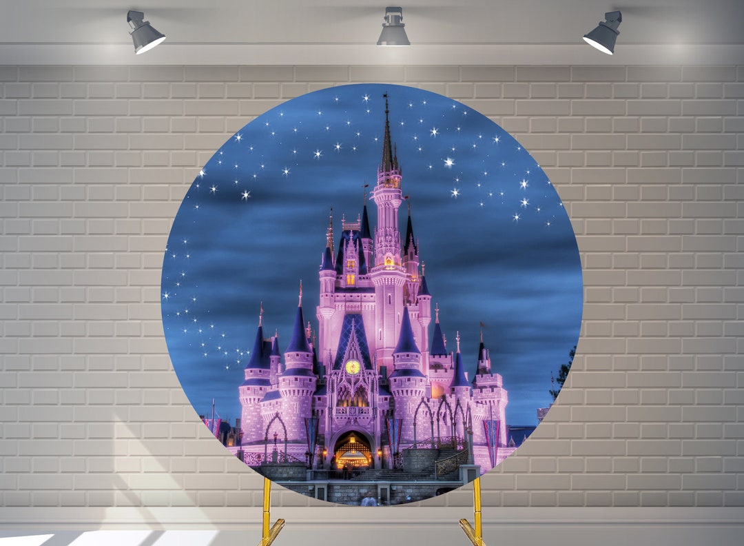Personalized Disney Castle Backdrop, Round Photography Background - Etsy