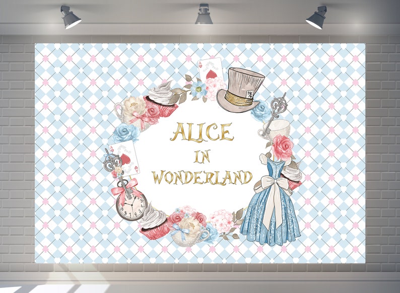 Custom Alice in Wonderland Baby Shower Backdrop Starbucks Backdrop ...