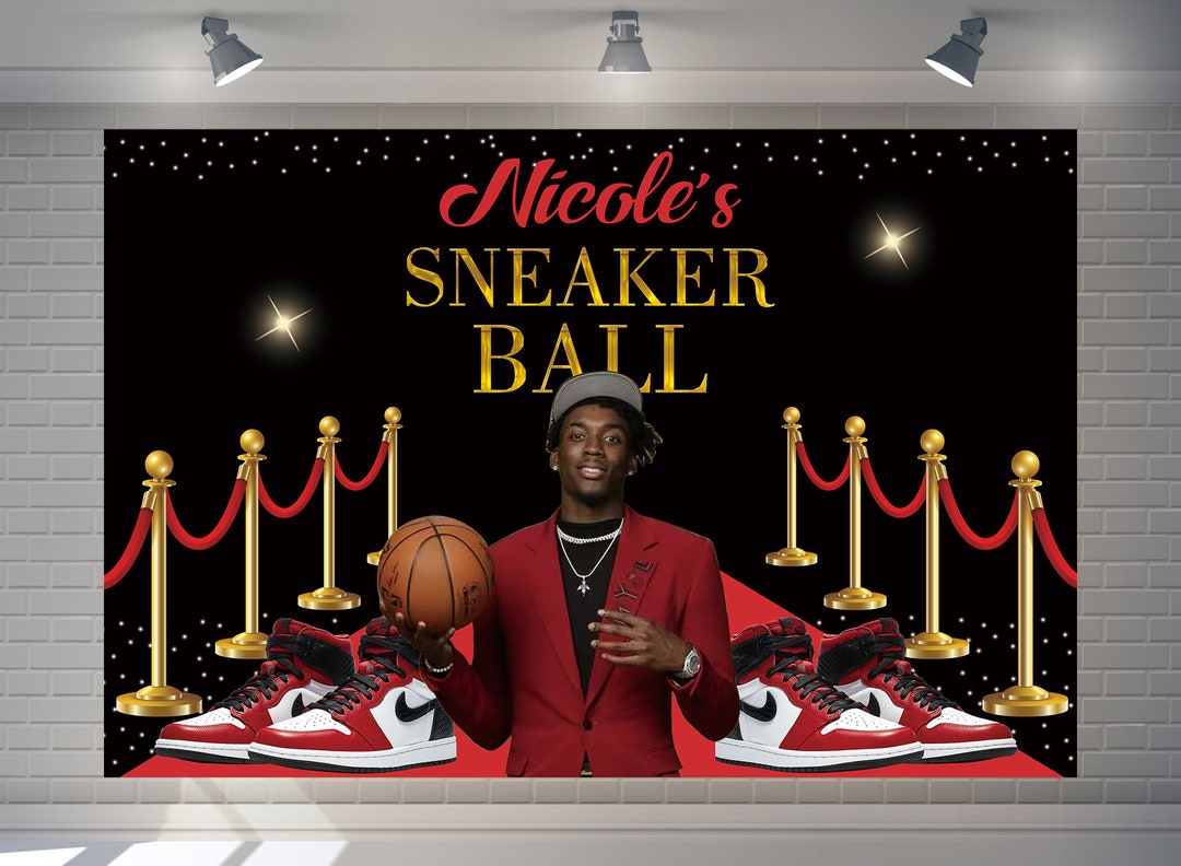Custom Sneaker Ball Backdrop Sneaker Ball Party Theme Backdrop Happy ...